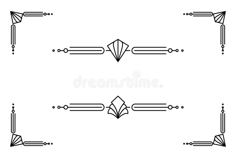 Art Deco Line Border. Decorative Lines Borders and Geometric Label ...