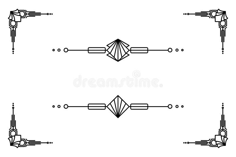 Art Deco Line Border. Decorative Lines Borders and Geometric Label ...