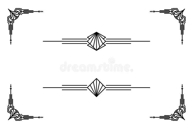 Art Deco Line Border. Decorative Lines Borders and Geometric Label ...