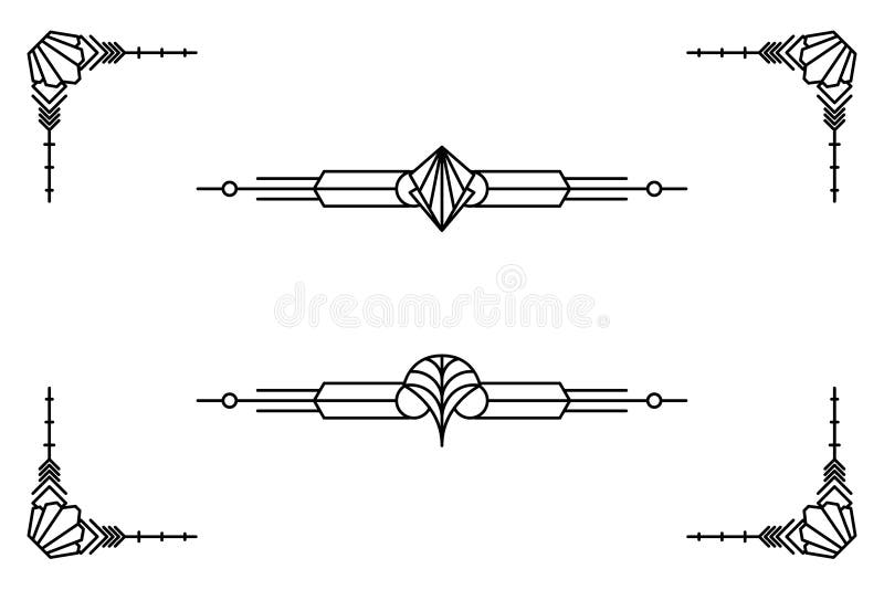 Art Deco Line Border. Decorative Lines Borders and Geometric Label ...
