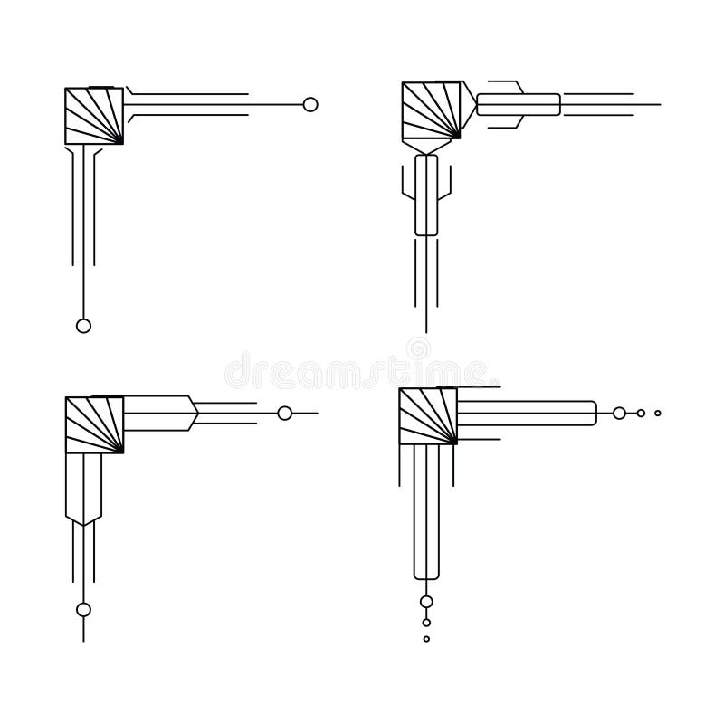 Art Deco Line Border. Decorative Lines Borders and Geometric Label ...