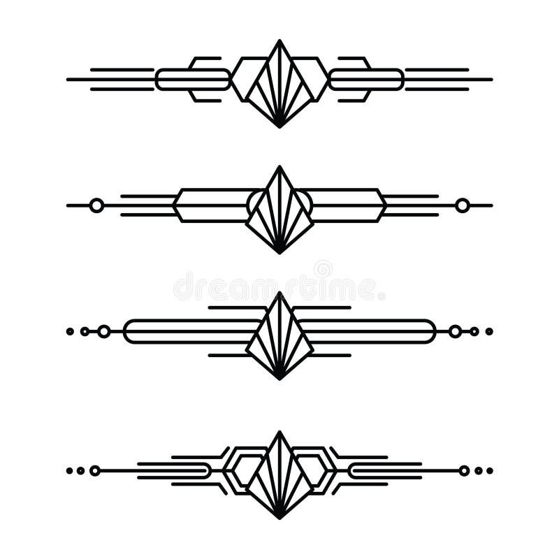 Art Deco Line Border. Decorative Lines Borders and Geometric Label ...