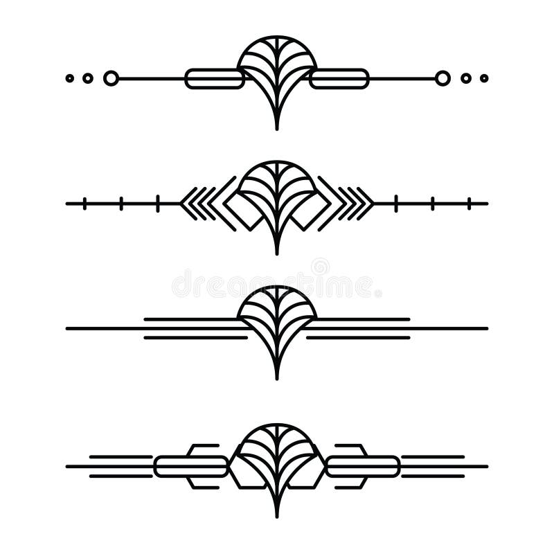 Art Deco Line Border. Decorative Lines Borders and Geometric Label ...
