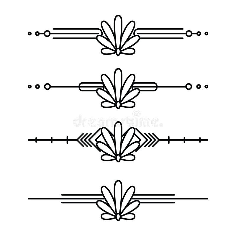 Art Deco Line Border. Decorative Lines Borders and Geometric Label ...