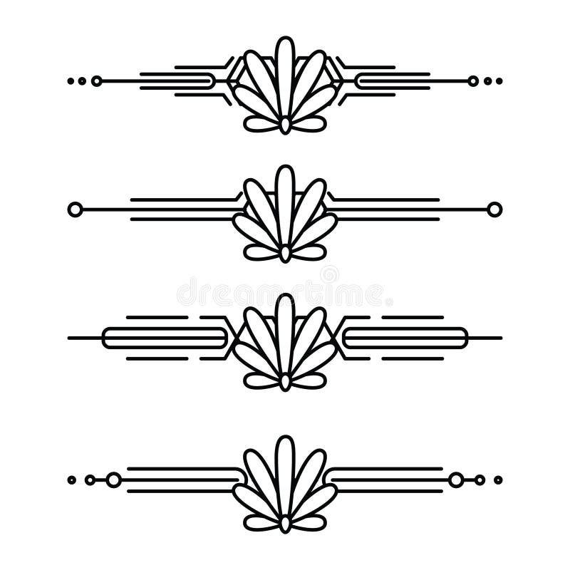 Art Deco Line Border. Decorative Lines Borders and Geometric Label ...