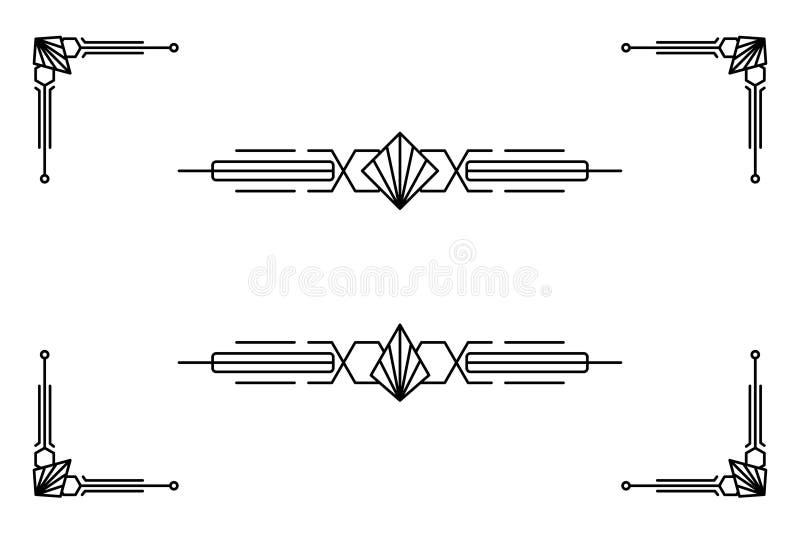Art Deco Line Border. Decorative Lines Borders and Geometric Label ...