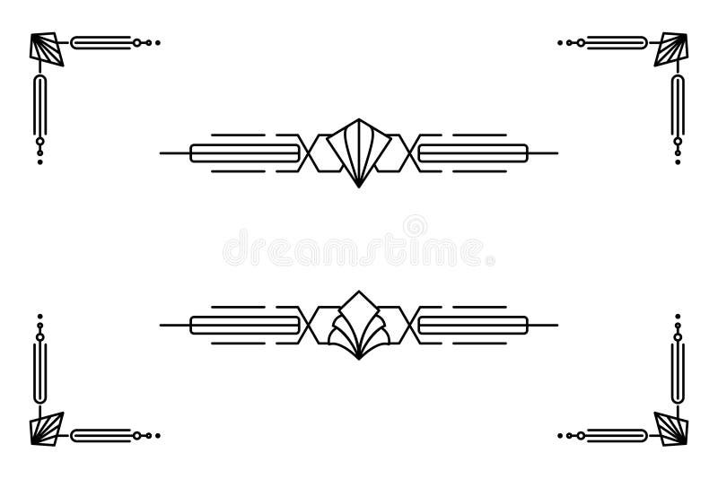 Art Deco Line Border. Decorative Lines Borders and Geometric Label ...