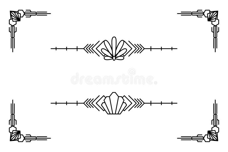 Art Deco Line Border. Decorative Lines Borders and Geometric Label ...