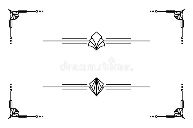 Art Deco Line Border. Decorative Lines Borders and Geometric Label ...