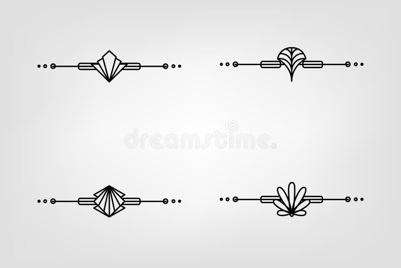 Art Deco Line Border. Decorative Lines Borders and Geometric Label ...