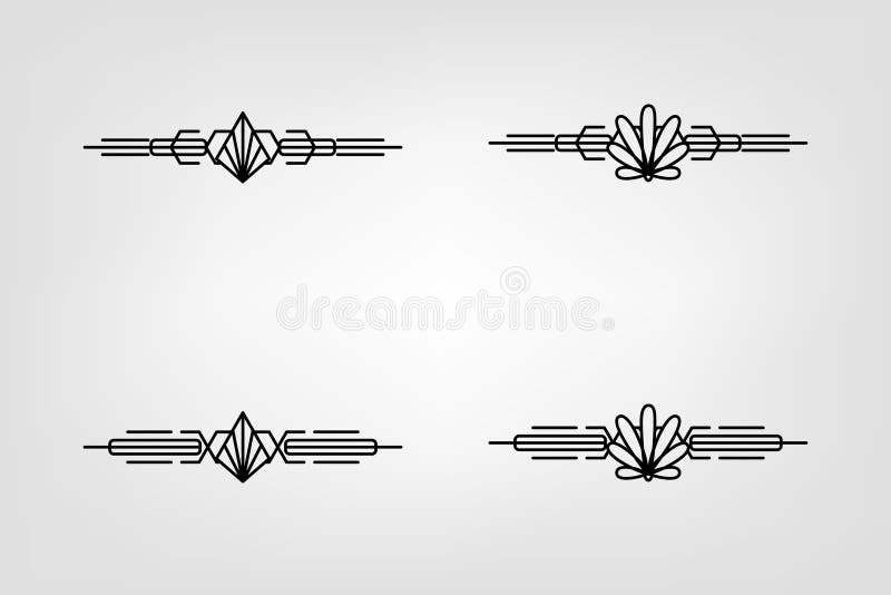 Art Deco Line Border. Decorative Lines Borders and Geometric Label ...