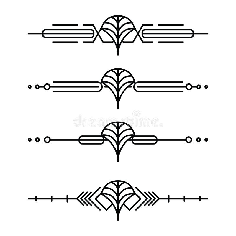 Art Deco Line Border. Decorative Lines Borders and Geometric Label ...