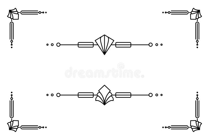 Art Deco Line Border. Decorative Lines Borders and Geometric Label ...