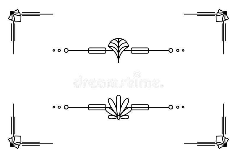 Art Deco Line Border. Decorative Lines Borders and Geometric Label ...