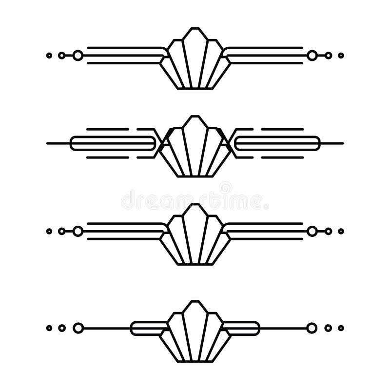 Art Deco Line Border. Decorative Lines Borders and Geometric Label ...