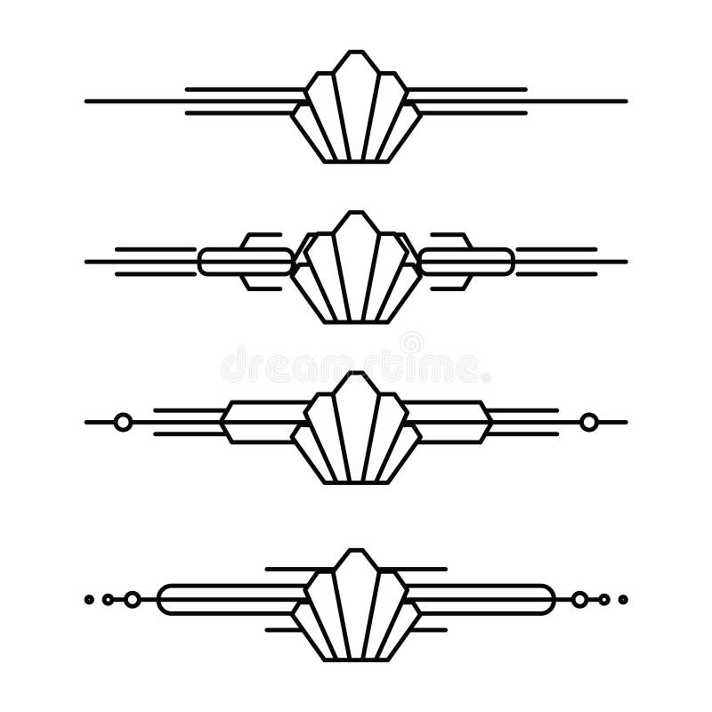 Art Deco Line Border. Decorative Lines Borders and Geometric Label ...