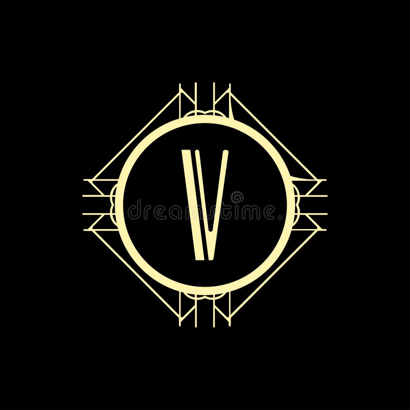 Art Deco modern monogram stock vector. Illustration of frame - 145854505