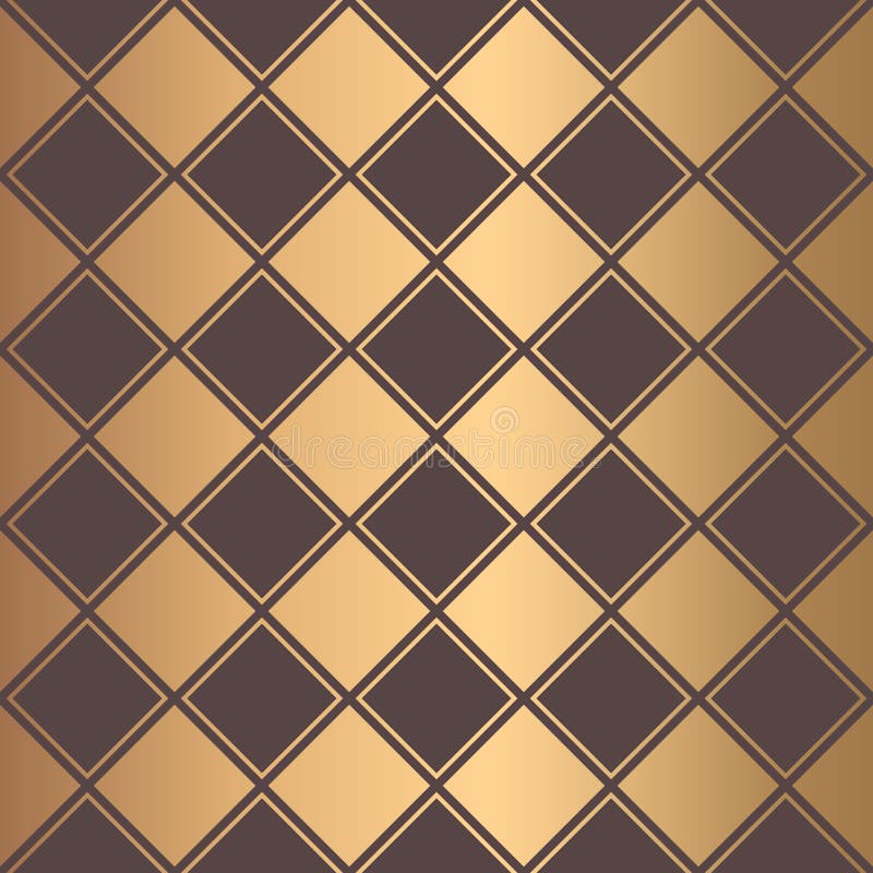 Art Deco Pattern Golden Squares-Lijnenachtergrond Vector Illustratie ...