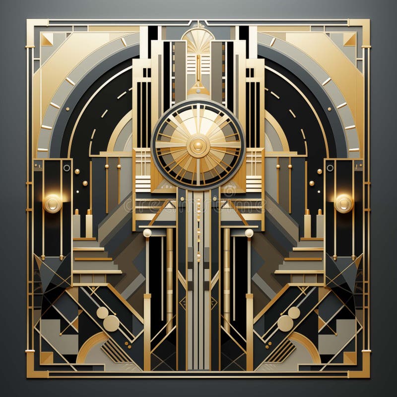 Art Deco Patterns from the 20s and 30s, Metallic Gold, Silver and Black ...