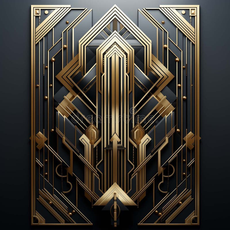 Art Deco Patterns from the 20s and 30s, Metallic Gold, Silver and Black ...