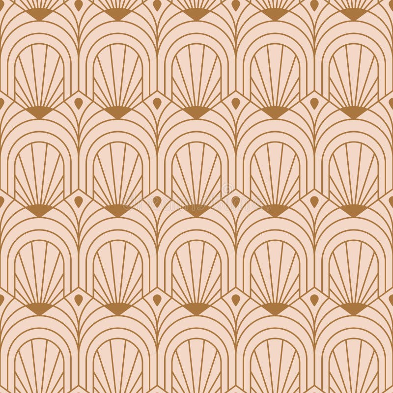 Art Deco Pink Seamless Pattern in a Trending Minimal Linear Style ...