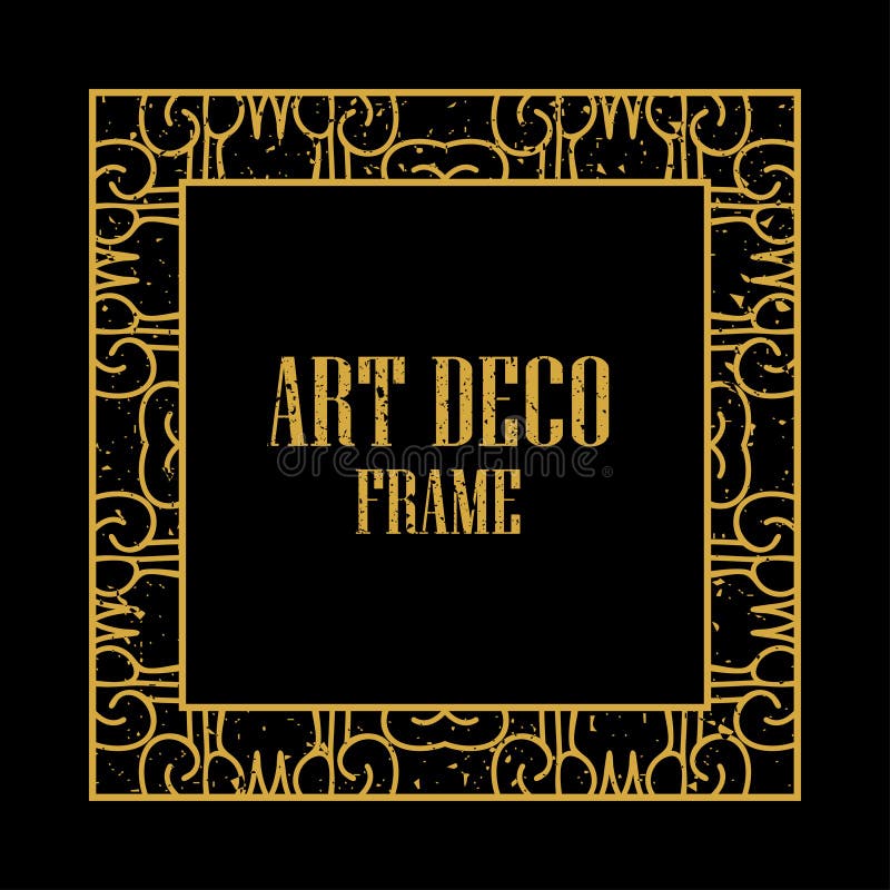 Art Deco Retro Frame ilustración del vector. Ilustración de tarjeta ...