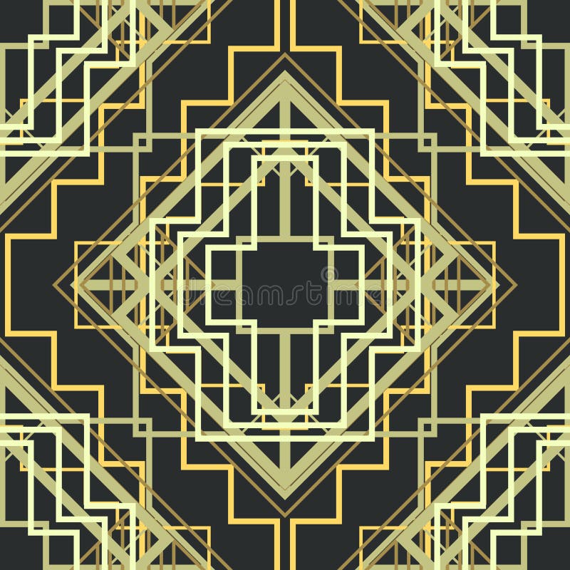 Art Deco Seamless Pattern Background. Vector Stock Vector ...