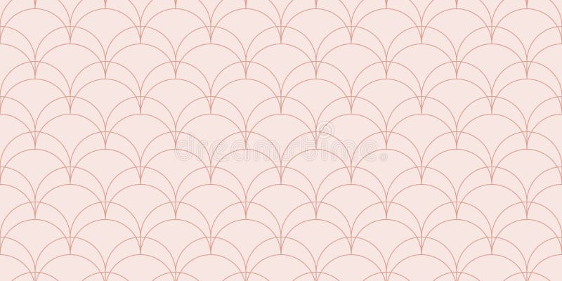 Art Deco Seamless Pattern. Pink Vector Geometric Background with Thin ...