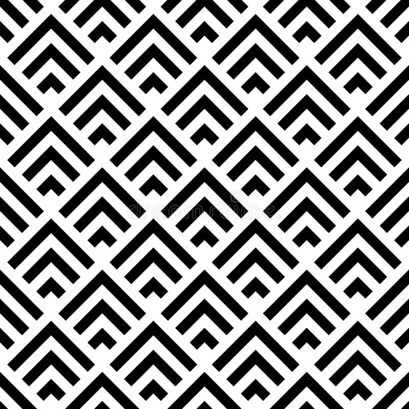 Art Deco Seamless Pattern. Repeating Abstract Triangle Lattice. Black ...
