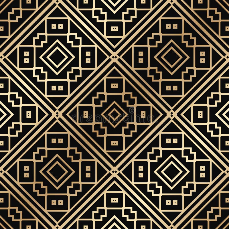 Art Deco seamless pattern stock vector. Illustration of graphic - 129639622