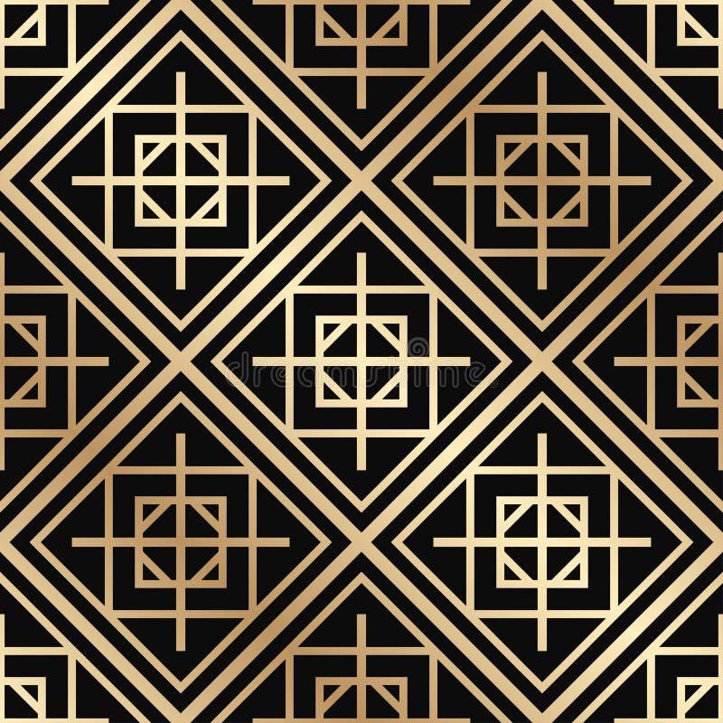 Art Deco seamless pattern stock vector. Illustration of ornament - 129639720