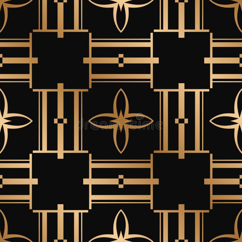 Art Deco seamless pattern stock vector. Illustration of design - 130923051