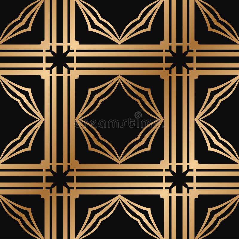 Art Deco seamless pattern stock vector. Illustration of elegant - 141330235