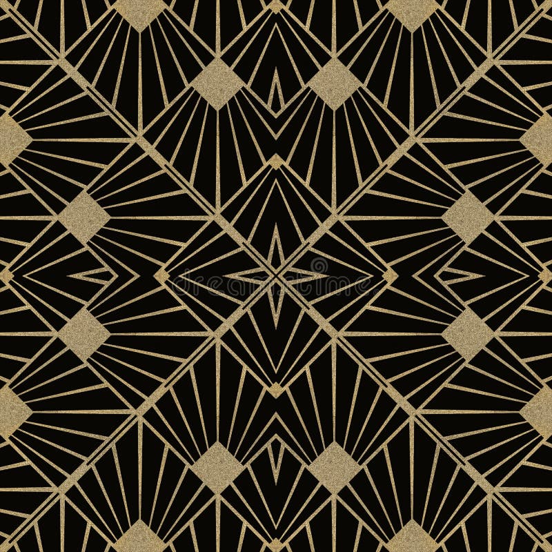 Art Deco Seamless Repeating Pattern Stock Illustration - Illustration ...