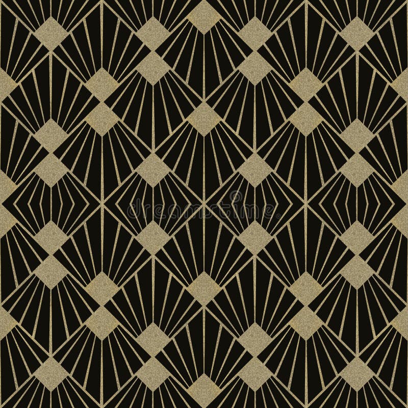 Art Deco Seamless Repeating Pattern Stock Illustration - Illustration ...