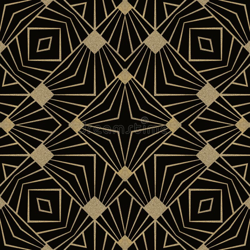 Art Deco Seamless Repeating Pattern Stock Illustration - Illustration ...
