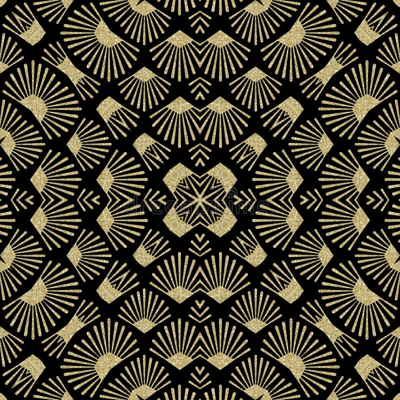 Art Deco Seamless Repeating Pattern Stock Illustration - Illustration ...