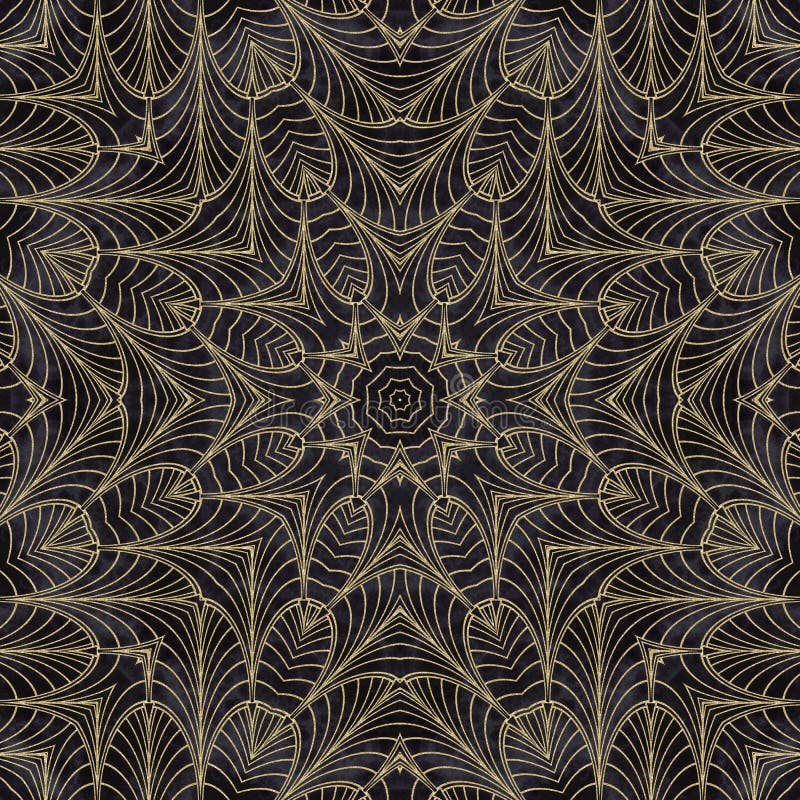 Art Deco Seamless Repeating Pattern Stock Illustration - Illustration ...