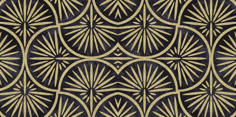 Art Deco Seamless Repeating Pattern Stock Illustration - Illustration ...