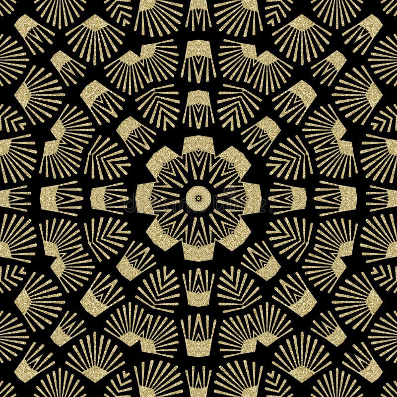 Art Deco Seamless Repeating Pattern Stock Illustration - Illustration ...