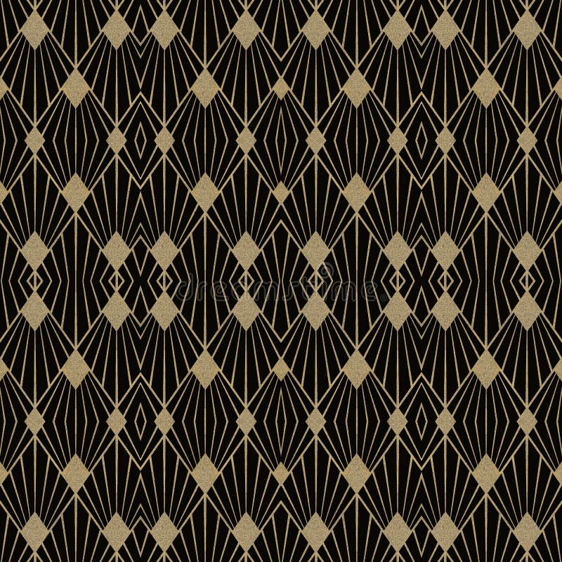 Art Deco Seamless Repeating Pattern Stock Illustration - Illustration ...