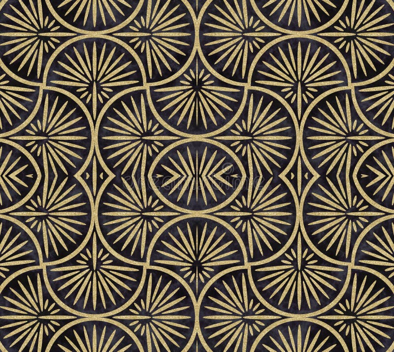 Art Deco Seamless Repeating Pattern Stock Illustration - Illustration ...