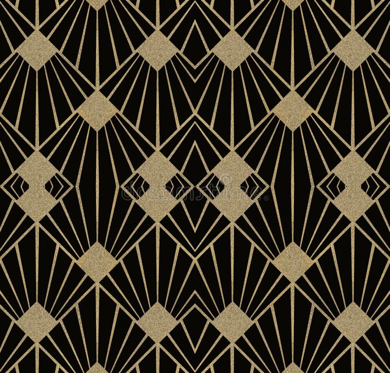 Art Deco Seamless Repeating Pattern Stock Illustration - Illustration ...