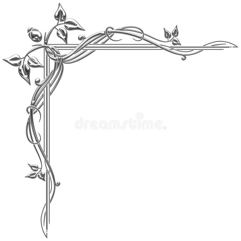 Art Deco silver corner stock image. Illustration of leaf - 267976677
