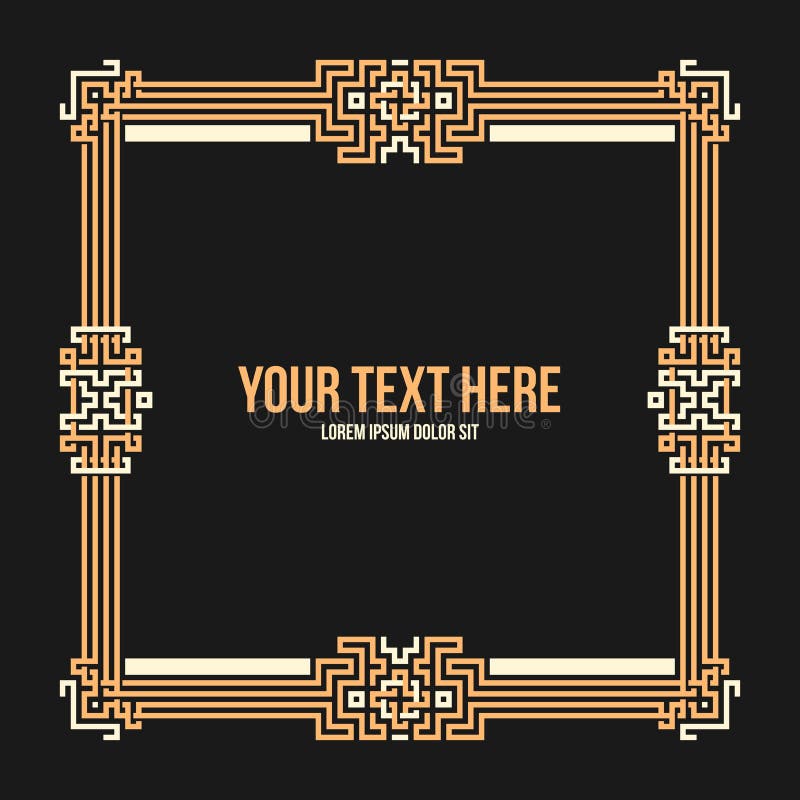 Art Deco Square Frame with Native American Elements Stock Vector ...