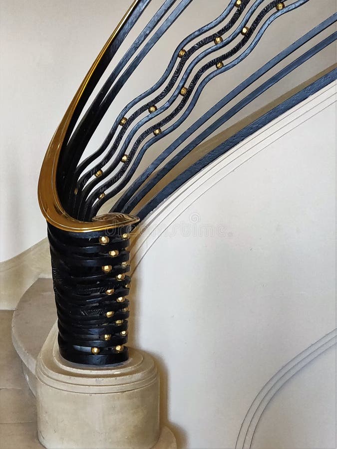 Art deco stair railing stock image. Image of detail - 262471025