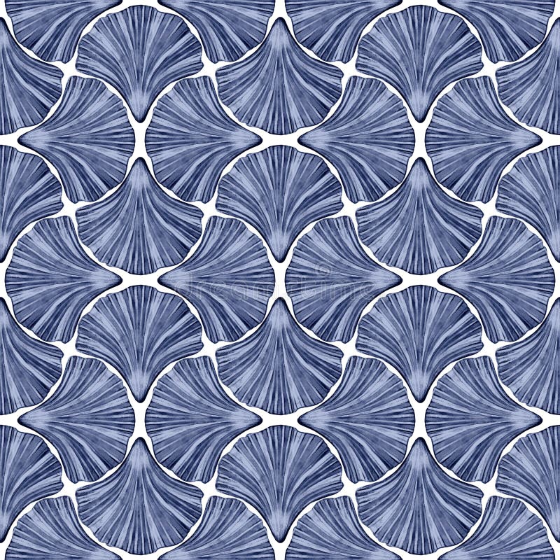 Art Deco Style Abstract Sea Shells Geometric Forms Seamless Pattern ...