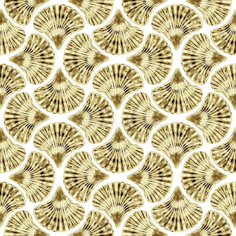 Art Deco Style Abstract Sea Shells Geometric Forms Seamless Pattern ...