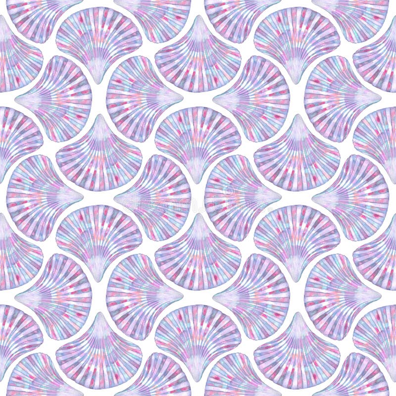 Art Deco Style Abstract Sea Shells Geometric Forms Seamless Pattern ...