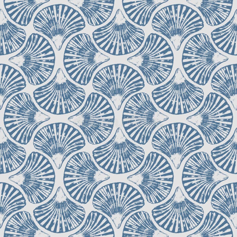 Art Deco Style Abstract Sea Shells Geometric Forms Seamless Pattern ...
